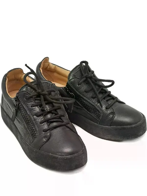 GIUSEPPE ZANOTTI Frankie Zip Leather Trainers - Black