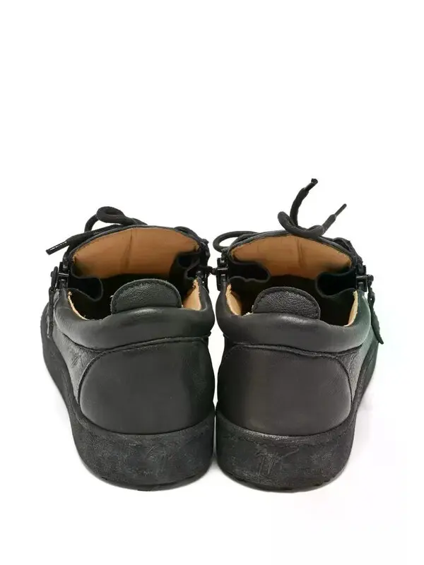 GIUSEPPE ZANOTTI Frankie Zip Leather Trainers - Black