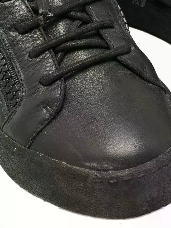 GIUSEPPE ZANOTTI Frankie Zip Leather Trainers - Black