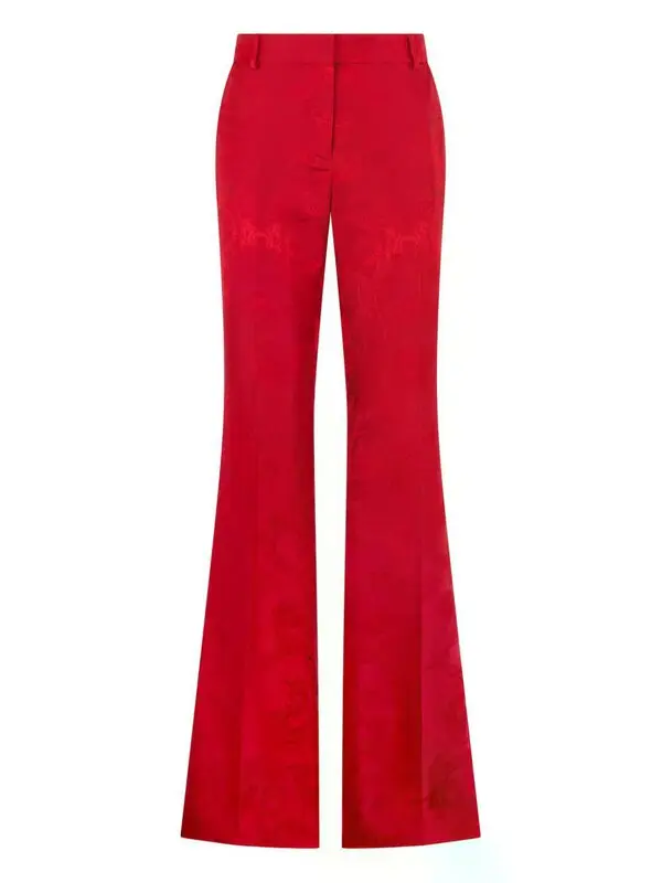 Roberto Cavalli Floral Flared Trousers - Red