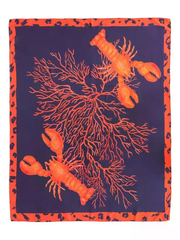 BRIGITTE Lobster-print Pareo - Blue