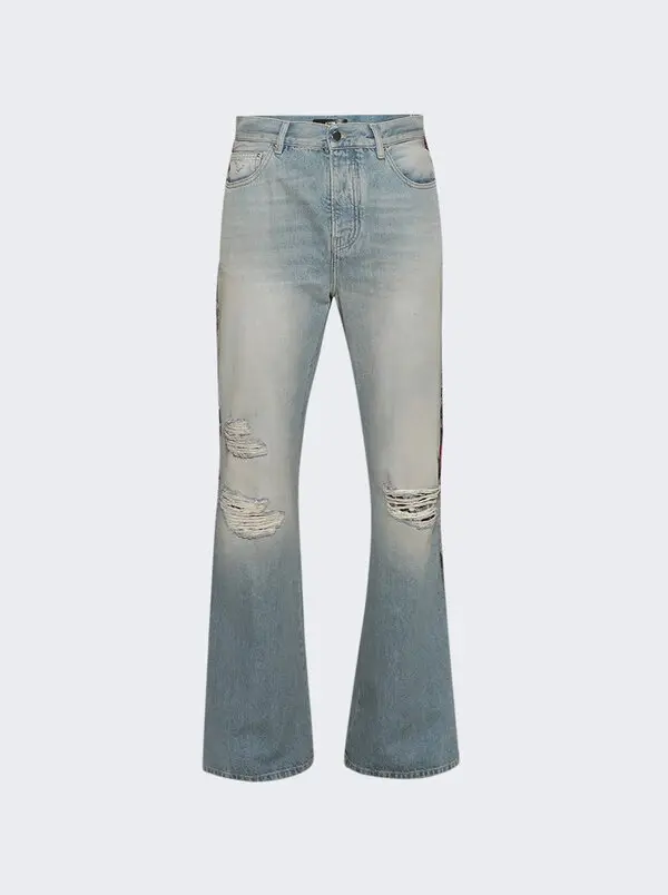 Amiri Patchwork Boot Cut Jean - Blue