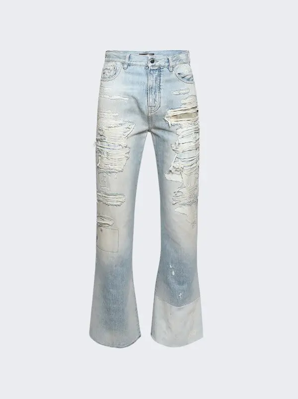 Amiri Repaired Boot Cut Jean - Light  Blue
