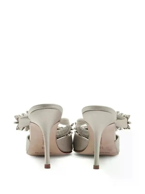 Manolo Blahnik Lurum Heeled Mules - Grey
