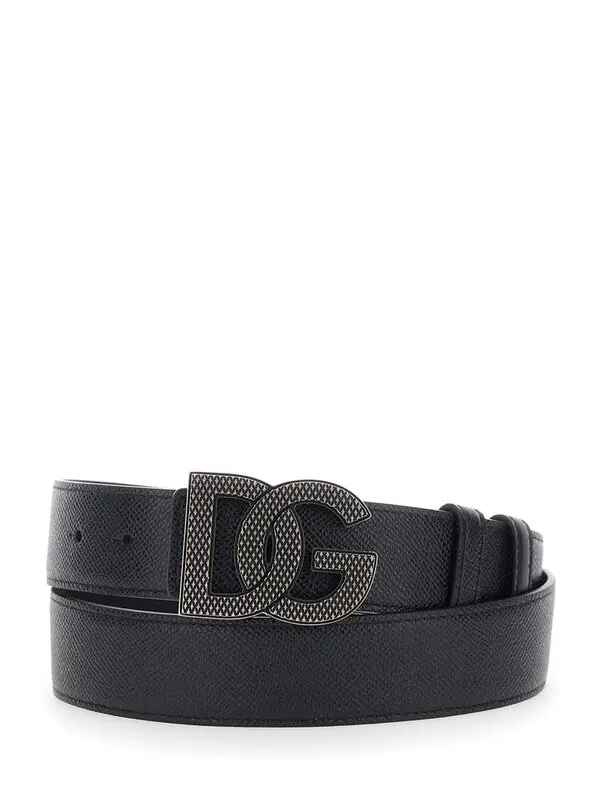 Dolce & Gabbana Belt With Logo Buckle - Black
