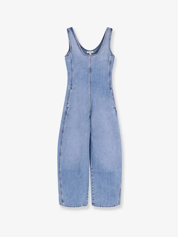 Alaïa Round Denim Jumpsuit - Blue