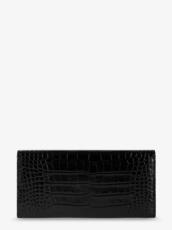 TOTEME Tlock Croco Print Leather Wallet