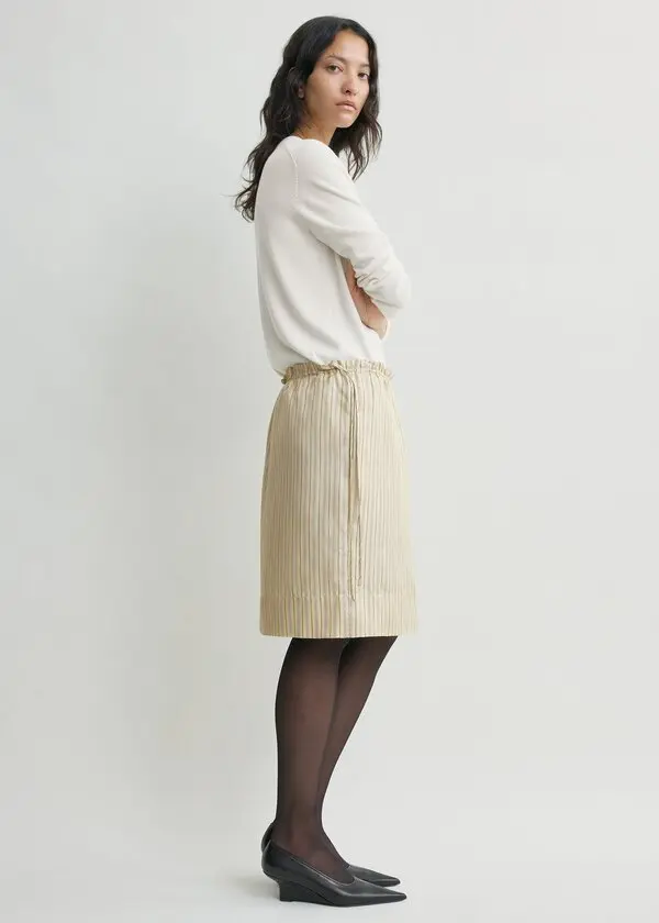 TOTEME Striped Mini Skirt - Beige