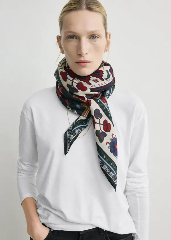 TOTEME Winter Blanket Scarf Navy/red