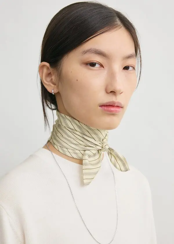 TOTEME Striped Silk Scarf /brown - Beige