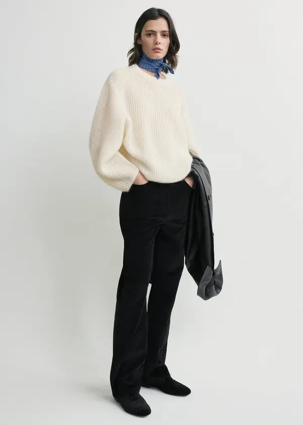 TOTEME Mohair Blend Rib Knit - White