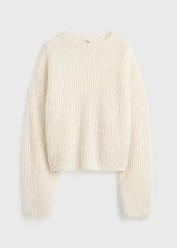 TOTEME Mohair Blend Rib Knit - White