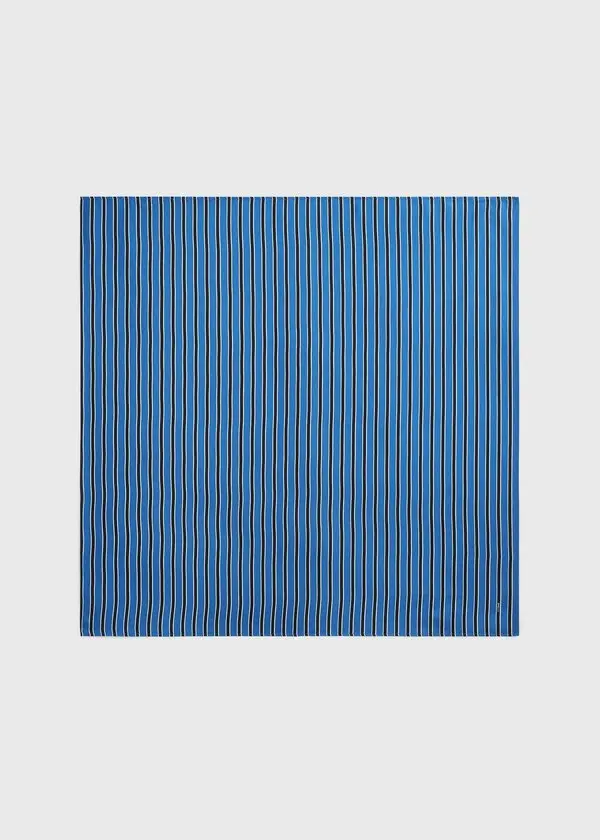 TOTEME Striped Silk Scarf Blue/navy