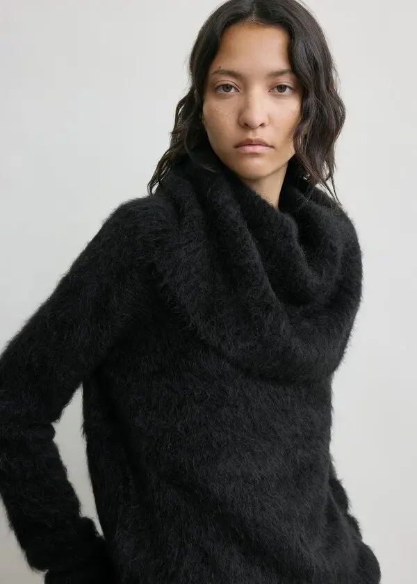 TOTEME Funnel Alpaca-blend Knit - Black