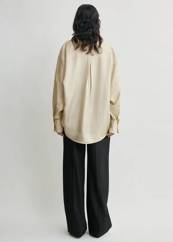 TOTEME Oversized Striped Shirt - Beige