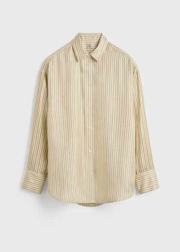 TOTEME Oversized Striped Shirt - Beige