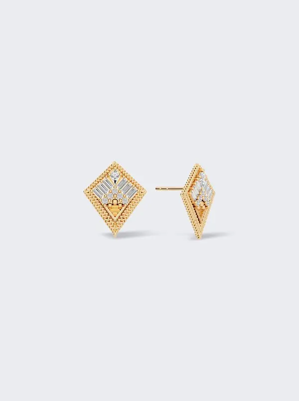 GWEN BELOTI Woven Diamond Kite Motif Earrings - Yg