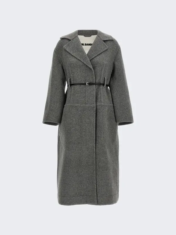 JIL SANDER Virgin Wool Coat With Leather Belt