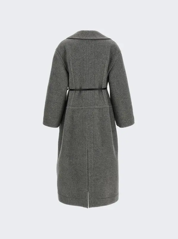 JIL SANDER Virgin Wool Coat With Leather Belt