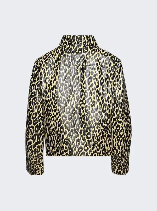 JIL SANDER Leopard Printed Canvas Jacket - Beige