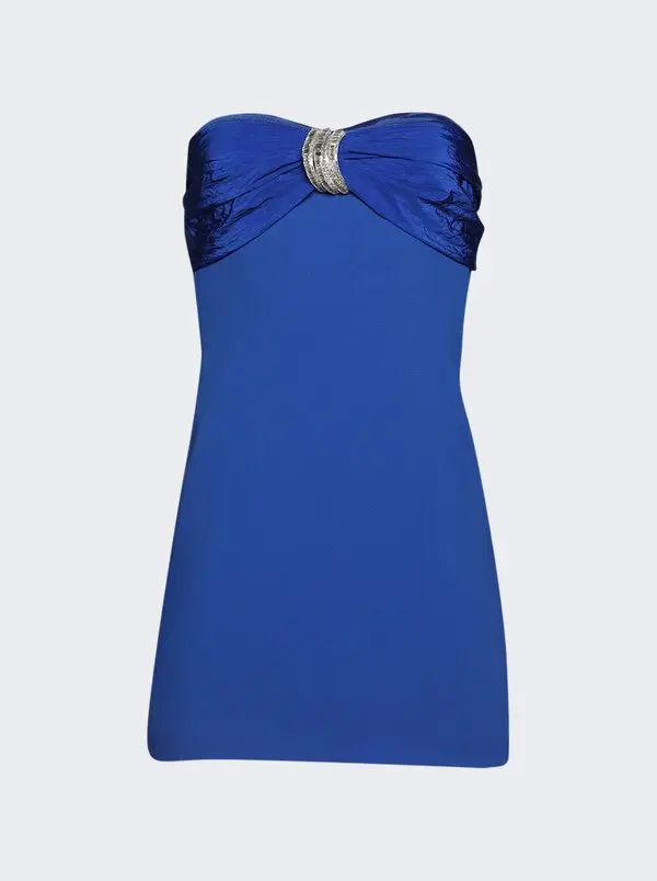 David Koma Crystal Brooch Mini Dress