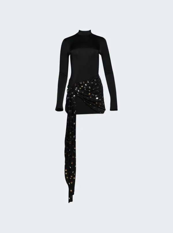 David Koma Polka-dot Overlay Mini Dress - Black