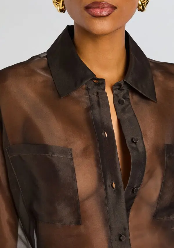 SEROYA Estella Silk Top - Ash Brown