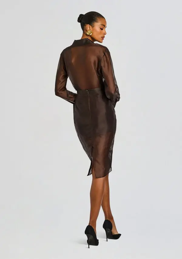 SEROYA Estella Silk Top - Ash Brown