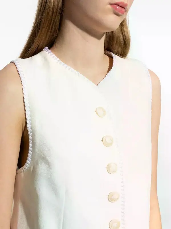 Etro Button-fastening Waistcoat With Crochet Trim