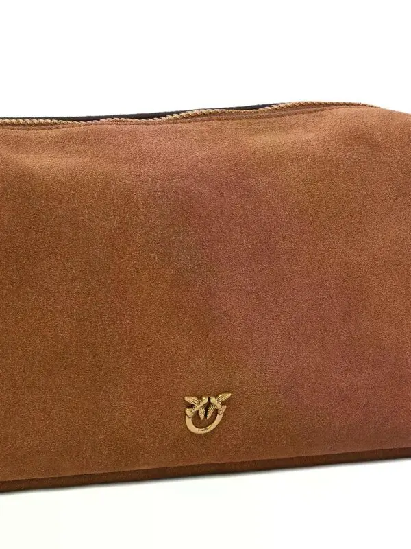 Pinko Antique-gold Logo Crossbody Bag - Brown