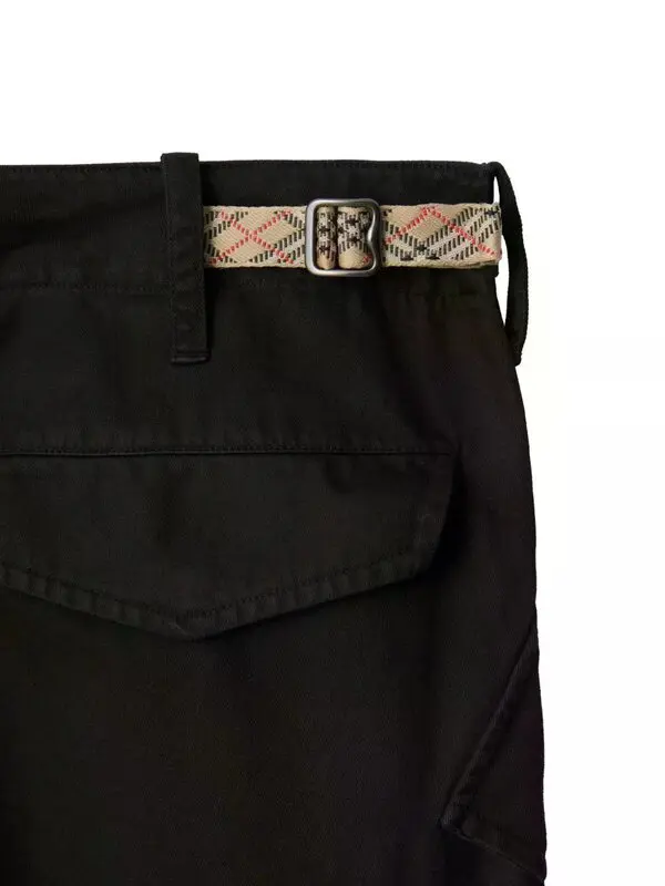 Burberry B-buckle Cargo Pants With Check Trim