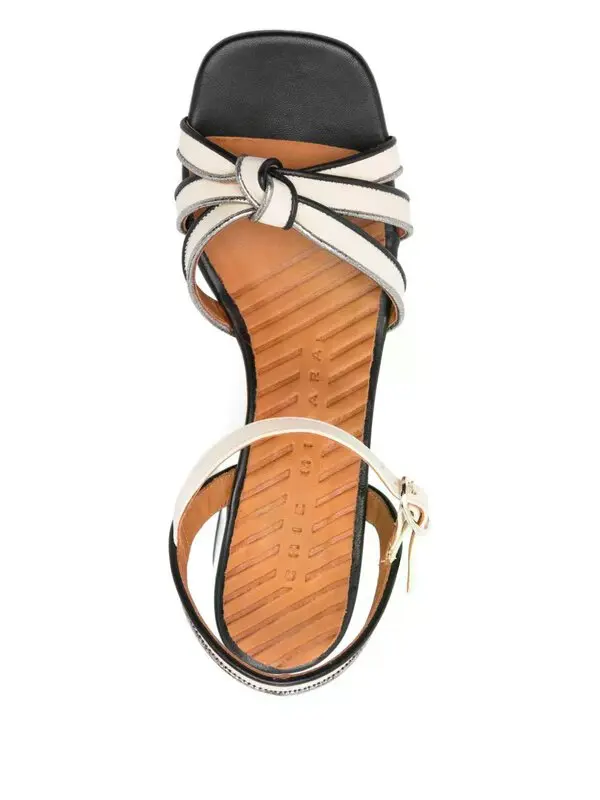 Chie Mihara Knot-strapped Heeled Sandals - Neutrals