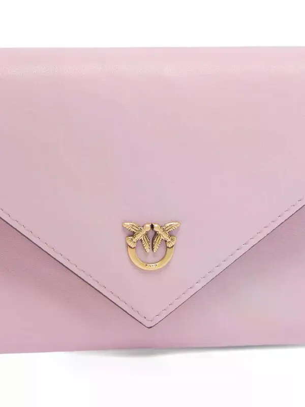 Pinko Small Leather Clutch Bag With Chain Strap - Pink