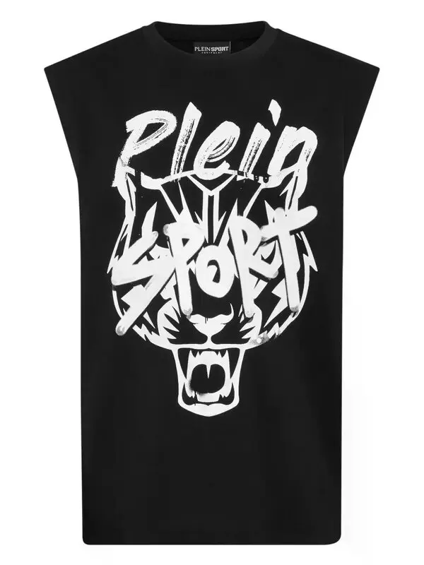 PLEIN SPORT Graphic Print Tank Top - Black