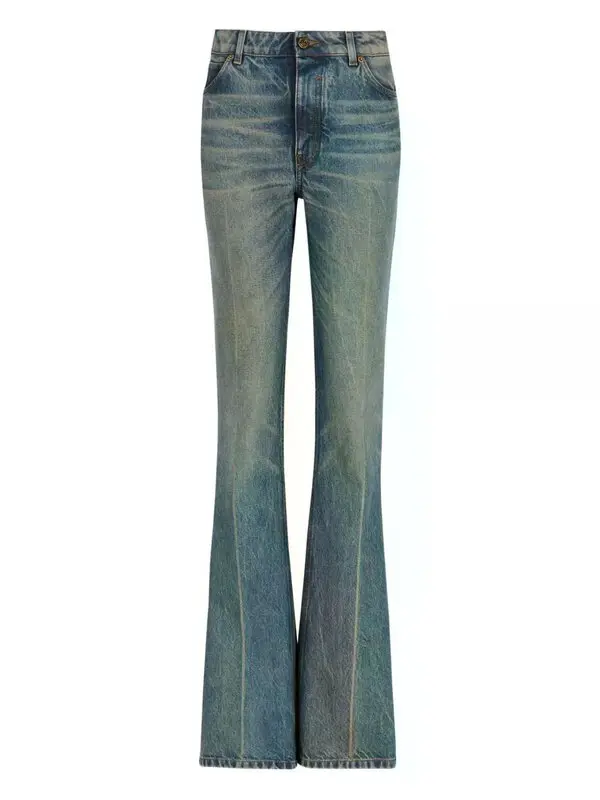 Balmain Faded Flared Straight-leg Jeans