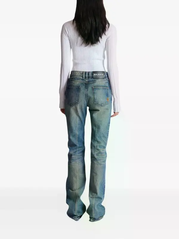 Balmain Faded Flared Straight-leg Jeans