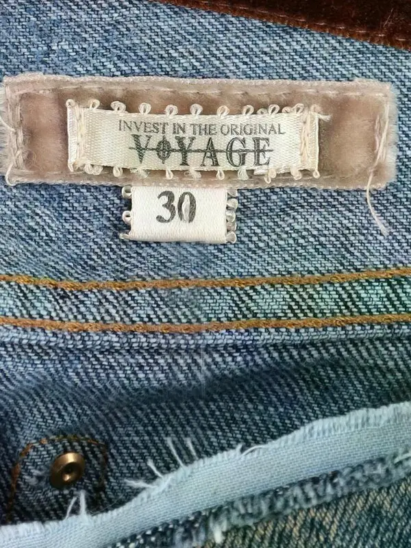 VOYAGE ET CIE Customised Gemstone Embellished Straight Leg Jeans