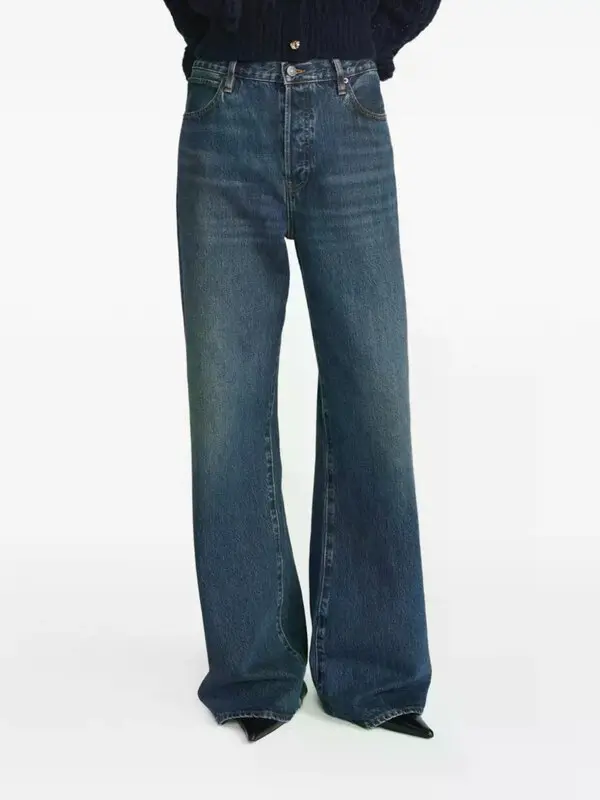 FRAME Wide-leg Trousers - Blue