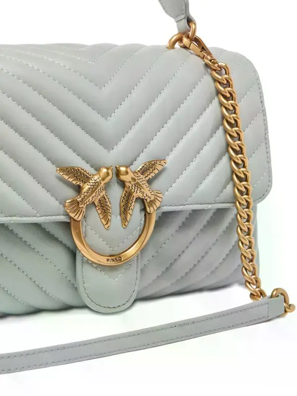 Pinko Medium Love Chevron-quilted Tote - Blue