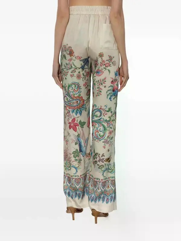 Etro Floral Print Trousers - Neutrals