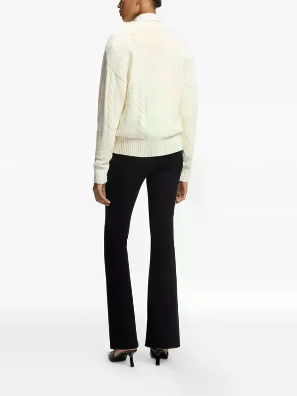 Hugo Cable-knit V-neck Sweater