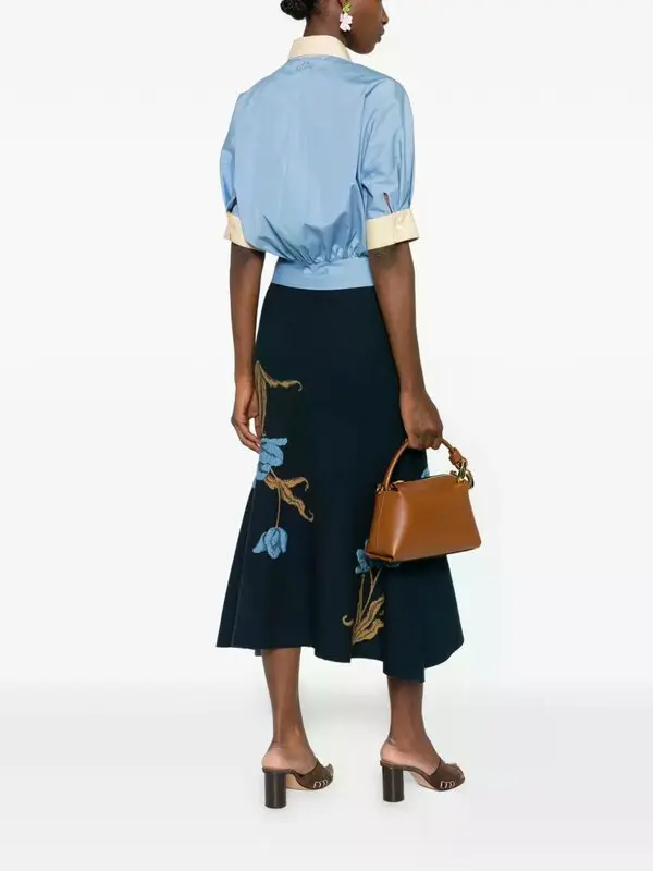 Marni Paneled Collared Top - Blue