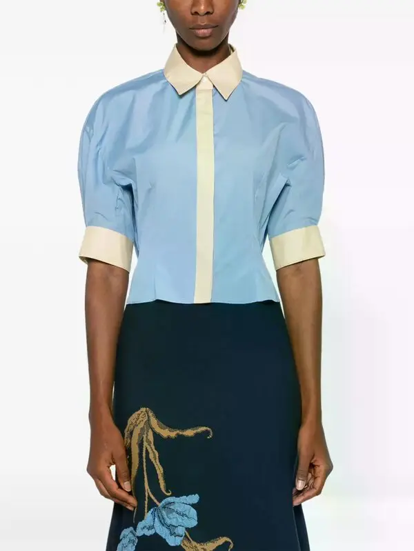 Marni Paneled Collared Top - Blue