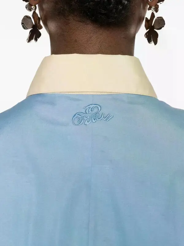Marni Paneled Collared Top - Blue