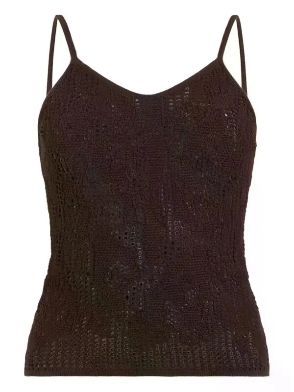Roberto Cavalli Crochet Spaghetti-strap Top