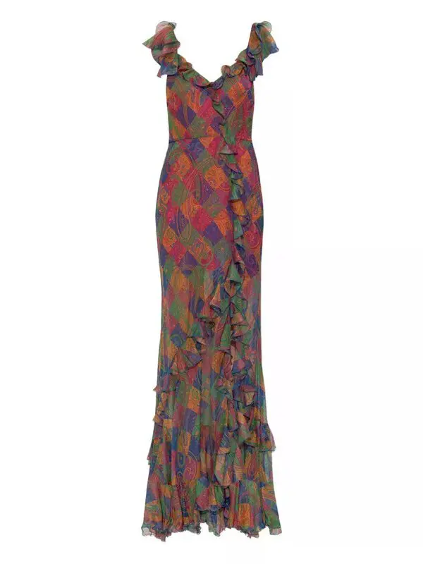 Etro Paisley-pattern Maxi Dress - Blue