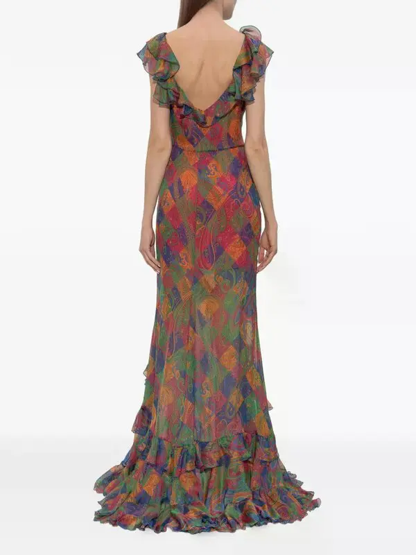 Etro Paisley-pattern Maxi Dress - Blue