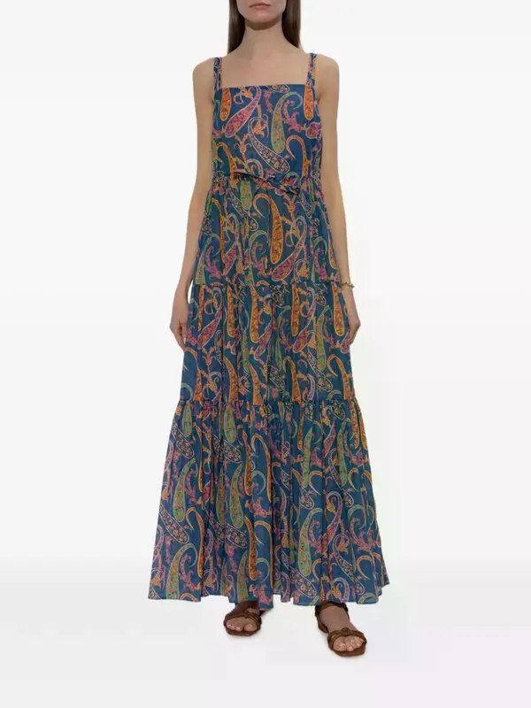 Etro Paisley-pattern Maxi Dress - Blue