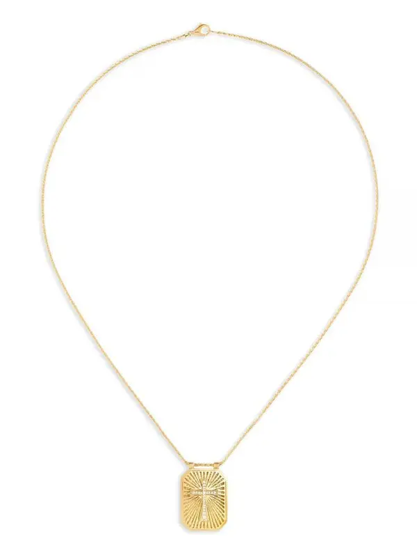 MARIE LICHTENBERG Cross Diamond Scapular Necklace - Gold