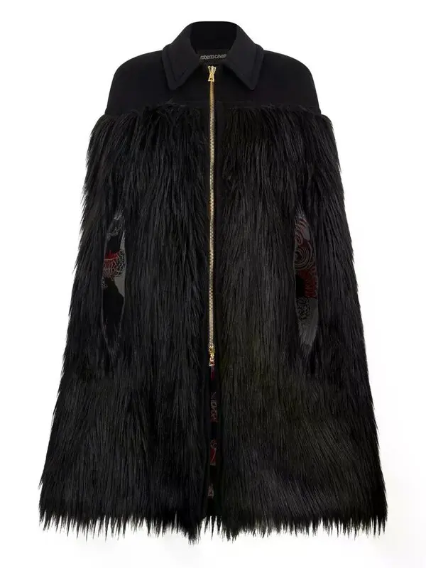 Roberto Cavalli Faux-fur Zip-up Cape